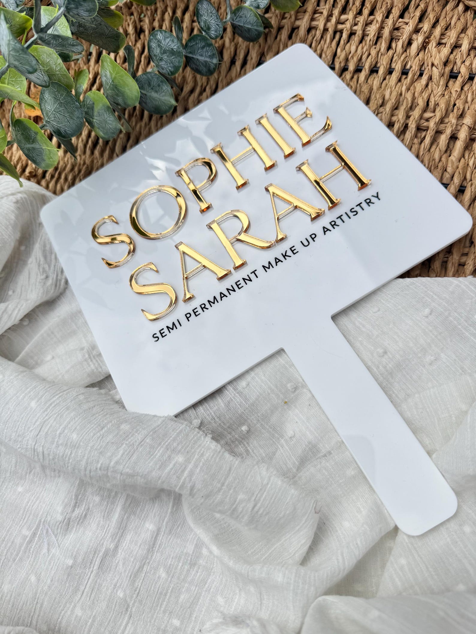 XL Personalised Handheld Mirror, MUA Gift, Bridal Makeup, Makeup Logo ...