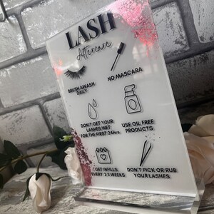 Acrylic Lash Aftercare Sign, Half Arch Treatment Sign, Lash Technician ...