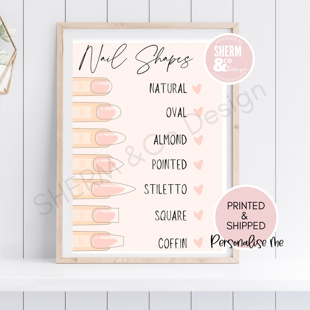 Nail Shape Chart Print: Salon Wall Decor - Etsy