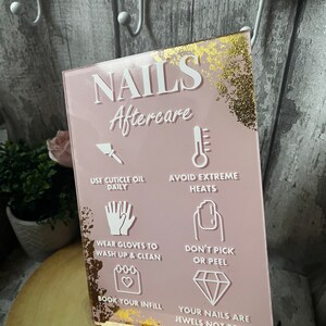 Acrylic Nail Aftercare Sign Treatment Sign Nail Technician - Etsy UK