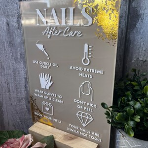 Acrylic Nail Aftercare Sign, Treatment Sign, Nail Technician, Acrylic ...