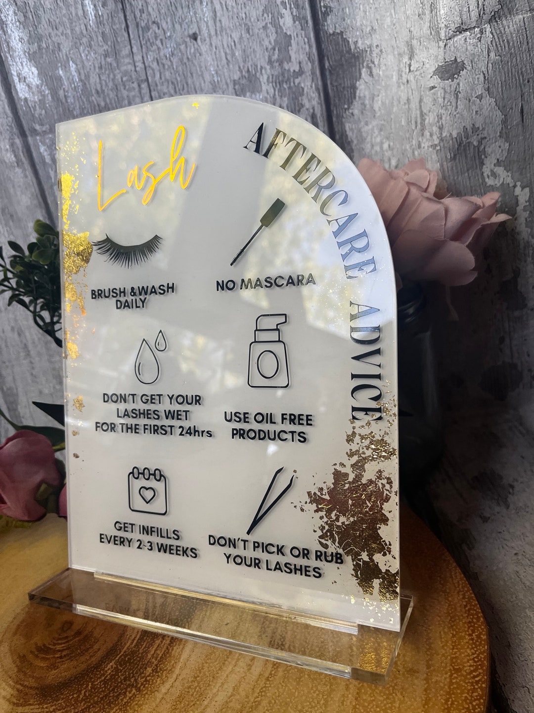 Acrylic Lash Aftercare Sign, Half Arch Treatment Sign, Lash Technician ...