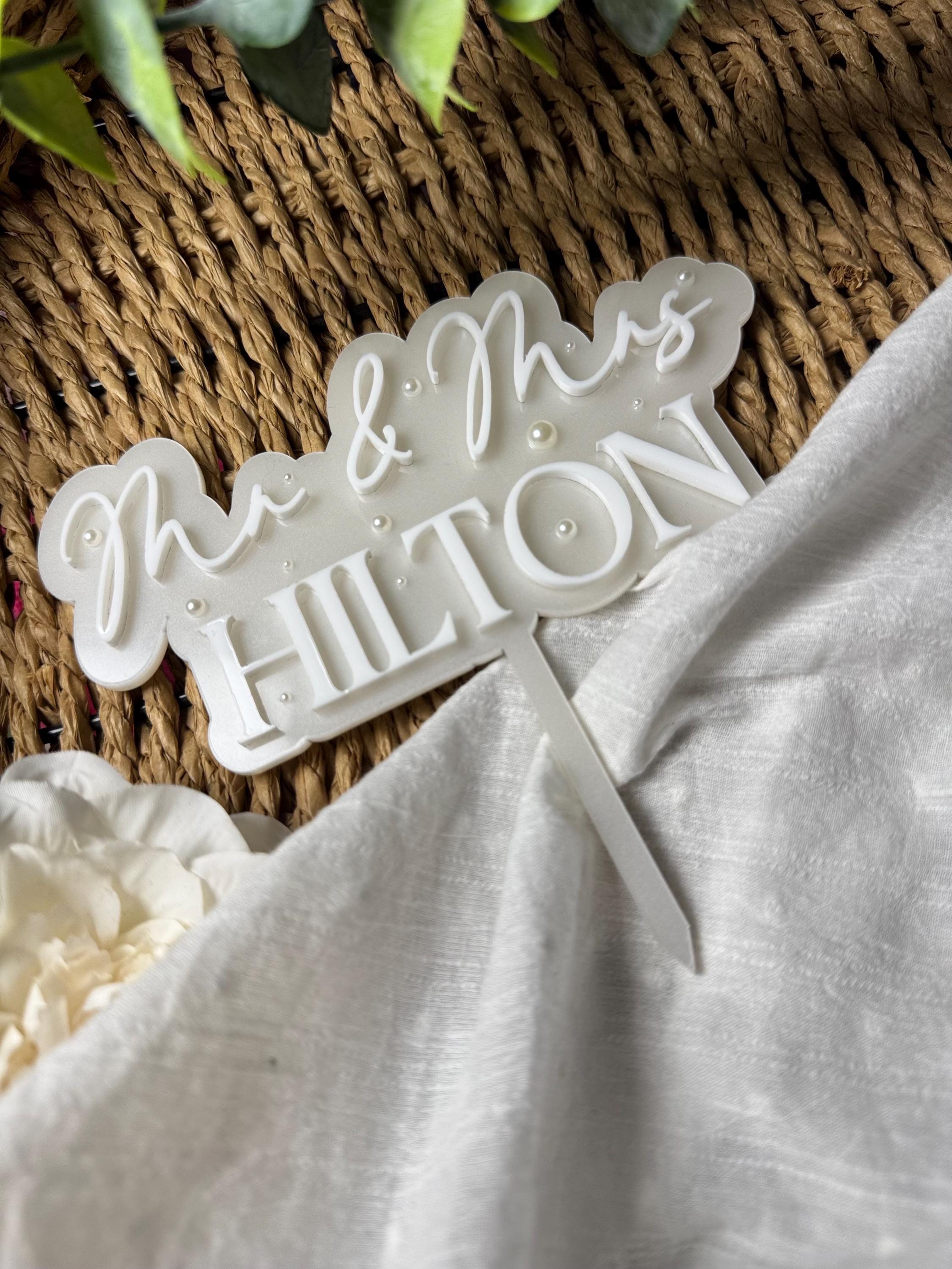 Acrylic Mr and Mrs Pearl Cake Topper, Wedding Cake, Wedding Day Decor ...