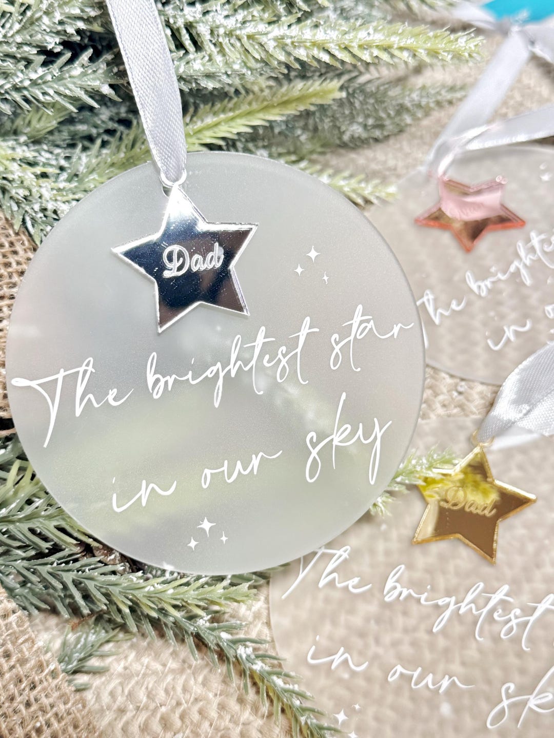 Christmas in Memory Bauble, Brightest Star, Remembrance Tree Decoration ...