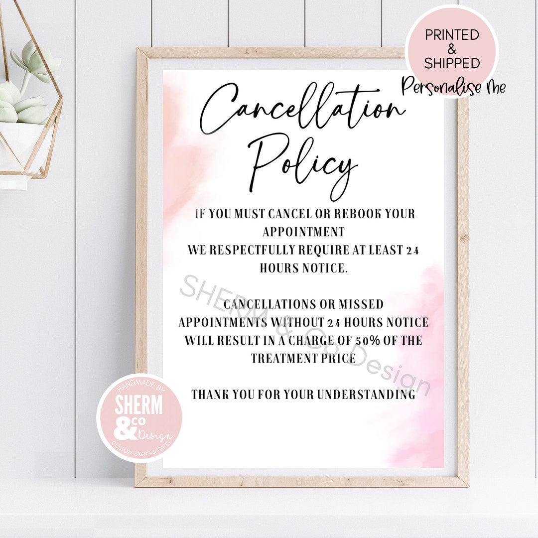 Salon Cancellation Policy Poster: Beauty Room Decor - Etsy