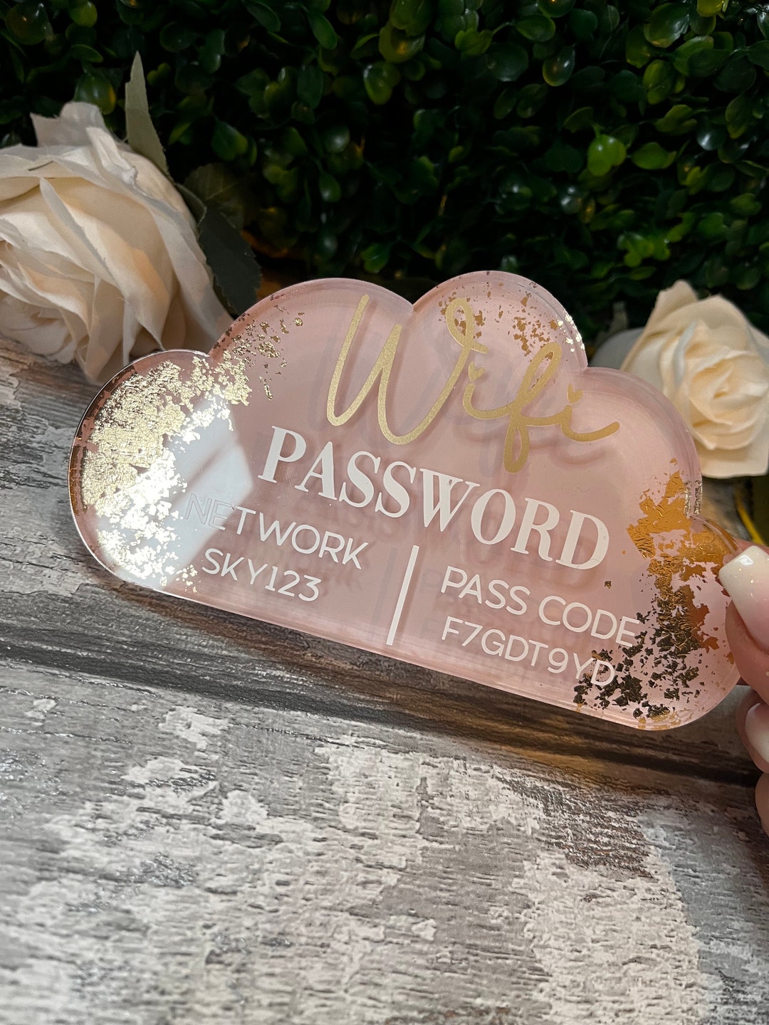 Wifi Password Signage, Cute Cloud Freestanding Business Signage ...