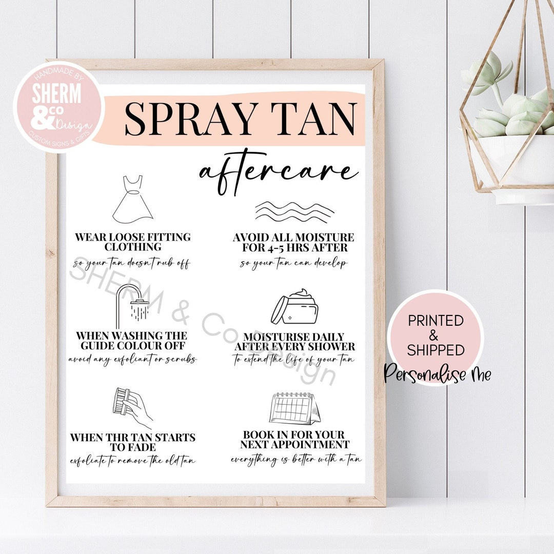Spray Tanning Aftercare Poster Print Salon Wall Decor - Etsy