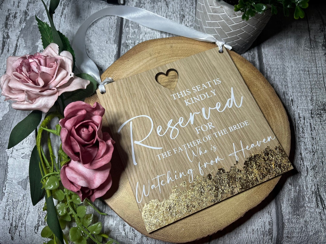 Personalised, This Seat is Reserved For, Wedding Wooden Sign ...