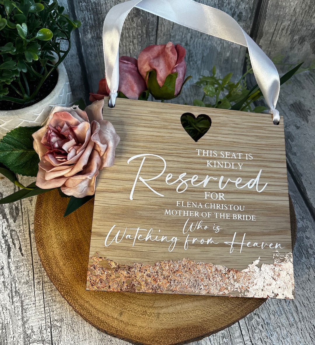 Personalised, This Seat is Reserved For, Wedding Wooden Sign ...
