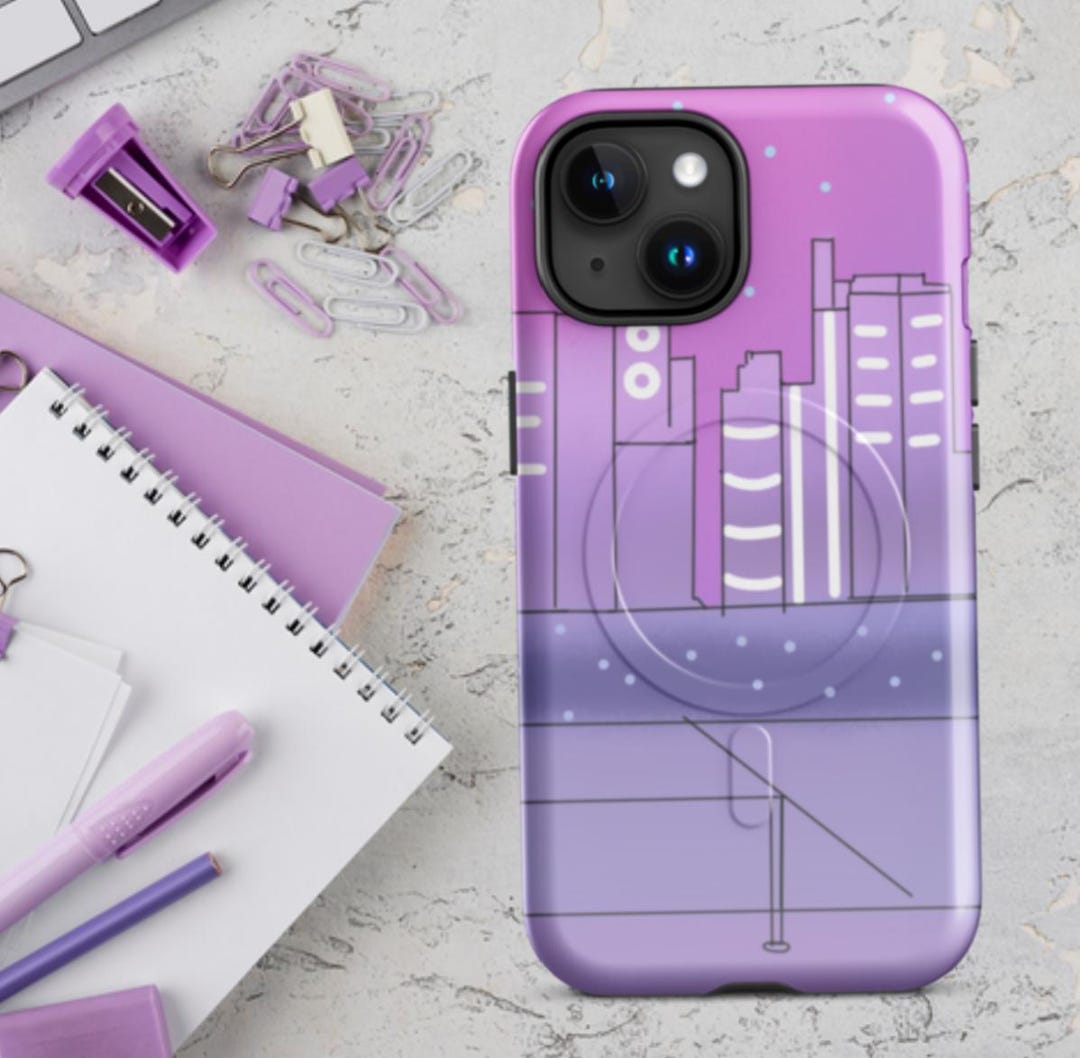 Retro Night City Phone Case, Trendy Phone Case, iPhone 11 12 13 Mini 14 ...