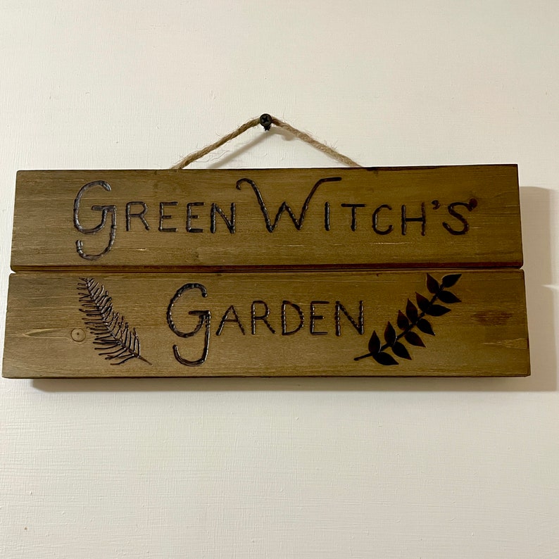 Green Witch Sign Wood Witch Sign Wood Altar Sign Wood - Etsy