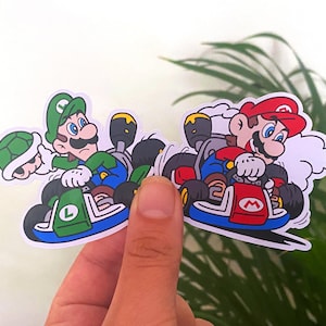 Mario Kart Sticker Pack Set of 6 Mario, Luigi, Bowser, Yoshi, Princess ...