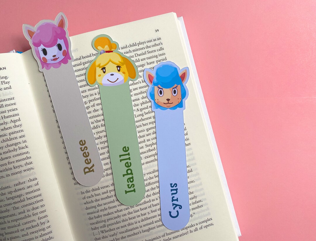 Animal Crossing Bookmarks Isabelle Cyrus & Reese - Etsy