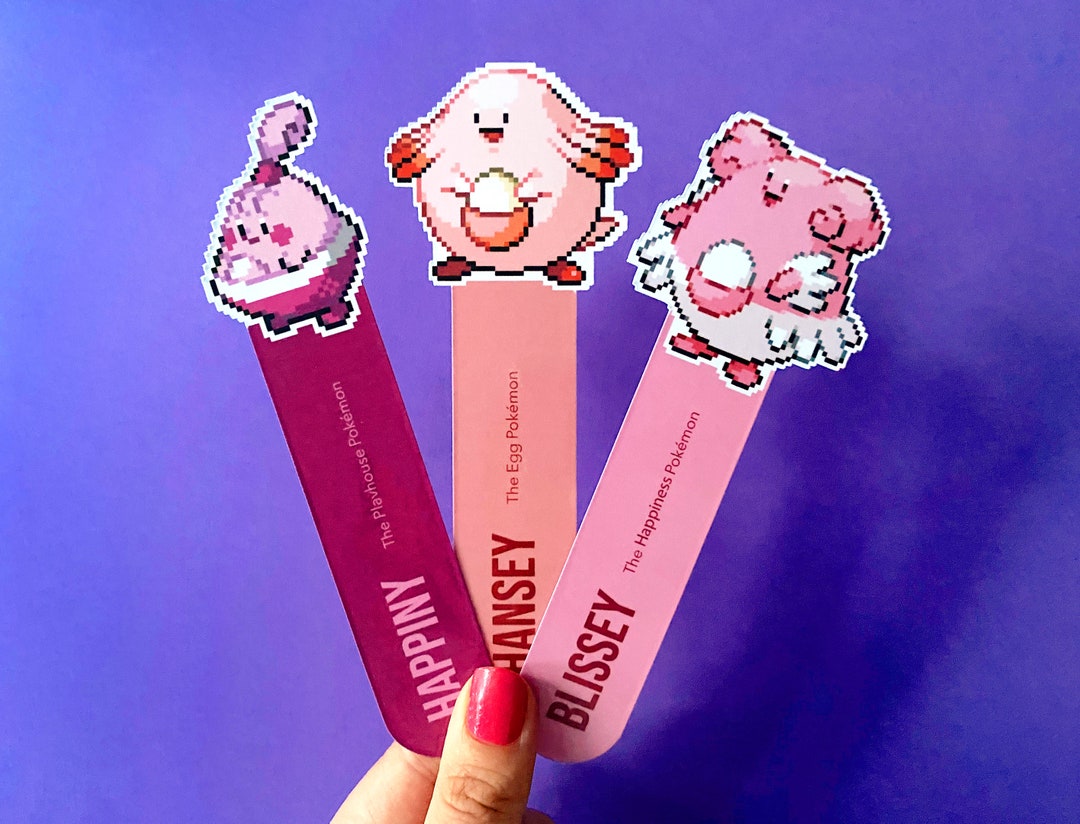 Happiny Chansey & Blissey Pixel Bookmarks - Etsy