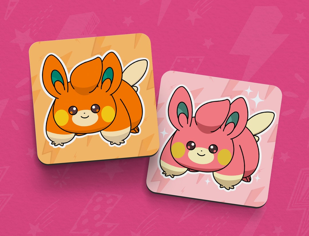 Pawmi & Shiny Pawmi Coasters Generation 9 - Etsy