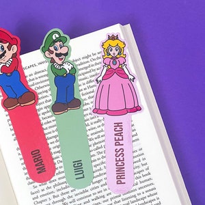 Super Mario Bookmarks Mario, Luigi, Princess Peach, Bowser, Yoshi, Toad ...