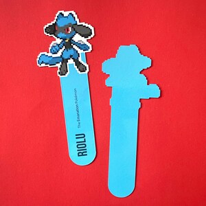 Riolu & Lucario Pixel Bookmarks - Etsy