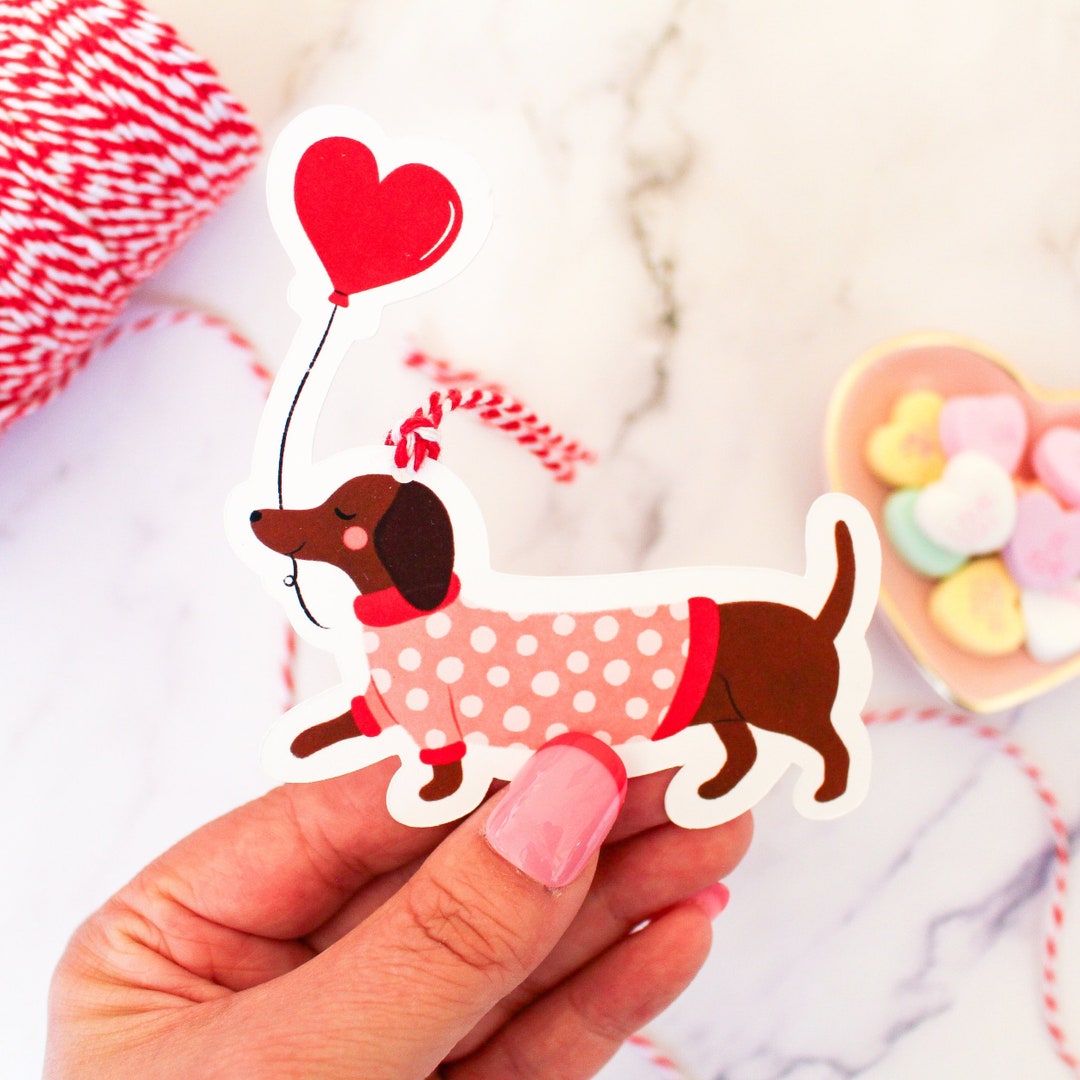 Valentine's Dachshund Gift Tags Set of 8 | Die Cut Gift Tags ...