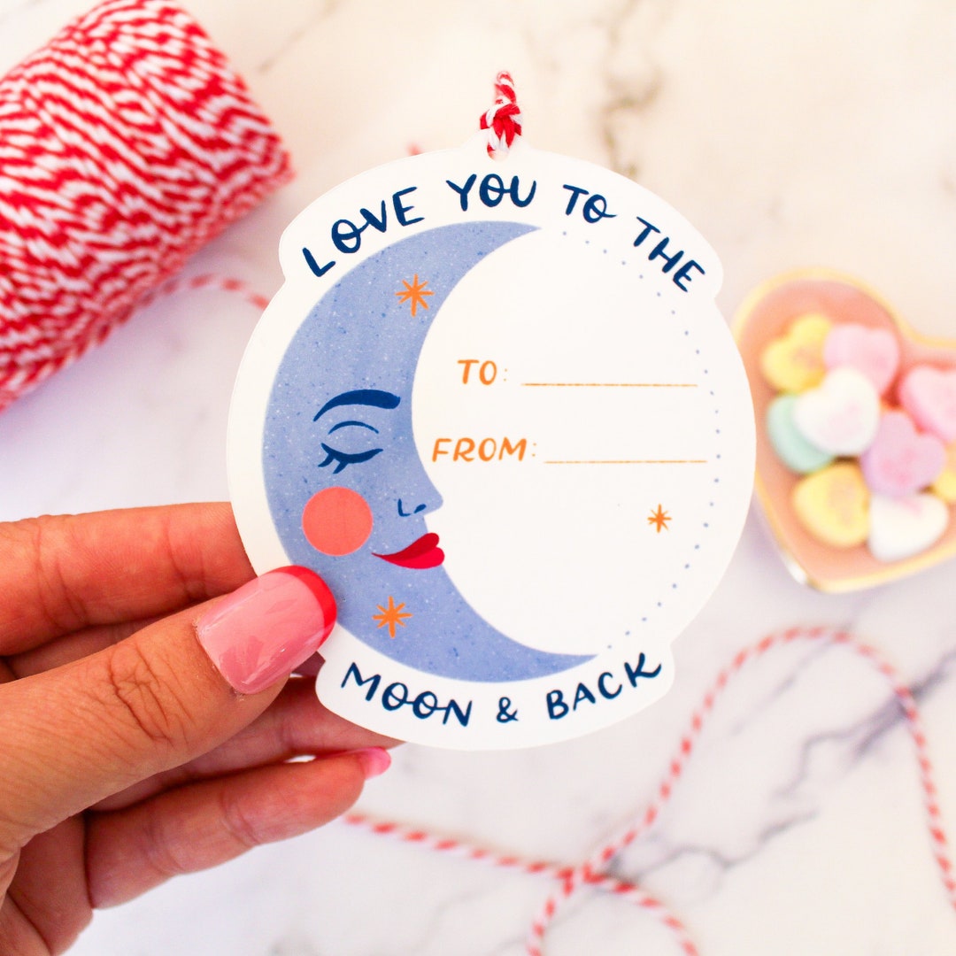 Moon & Back Gift Tags Set of 8 | Die Cut Gift Tags | Valentine's Day ...