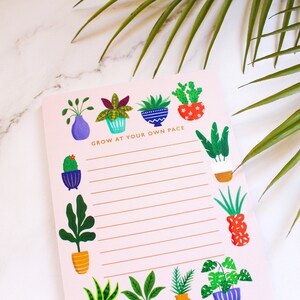 Plants Notepad | Memo Pad | Notepad | Stationery | Teacher Gift | Desk ...