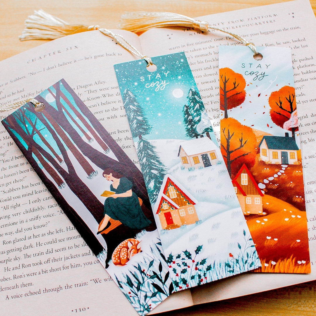 Cozy Fall & Winter Bookmarks | Bookmark Bundle | Christmas Gift ...