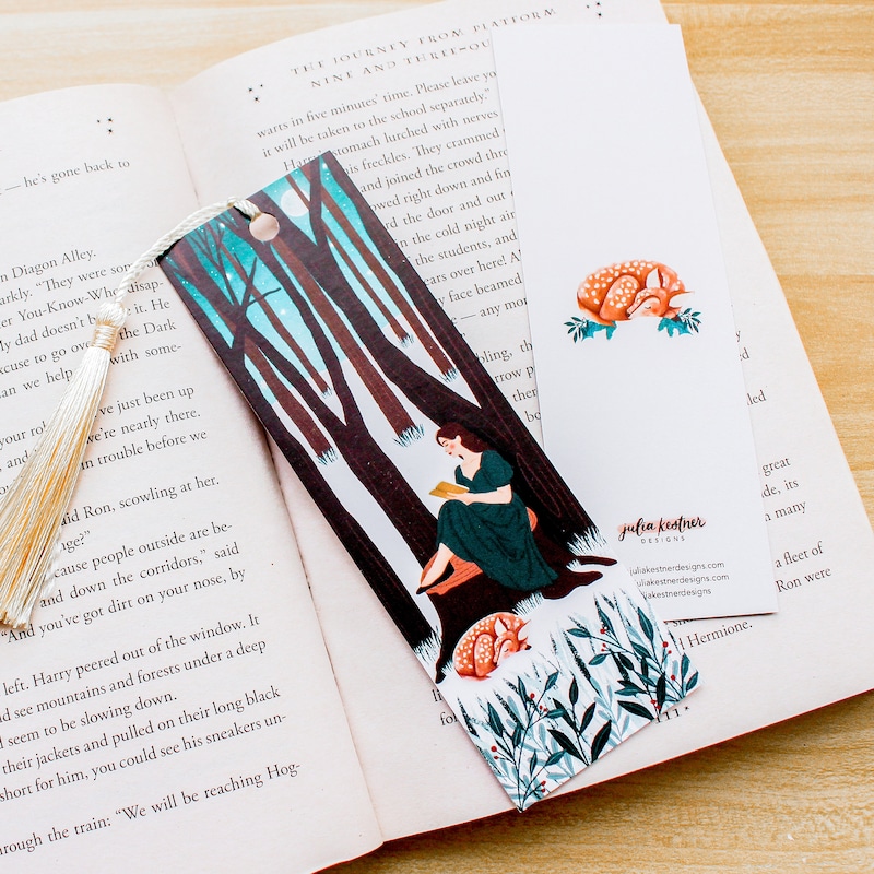 Illustrated Bookmark - Etsy