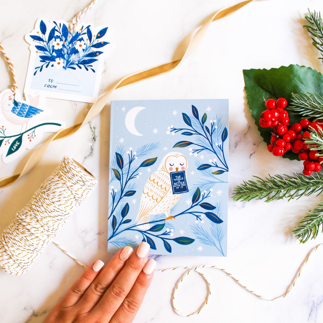 Snowy Owl Card | Christmas Card | Winter Owl | Holiday Card ...