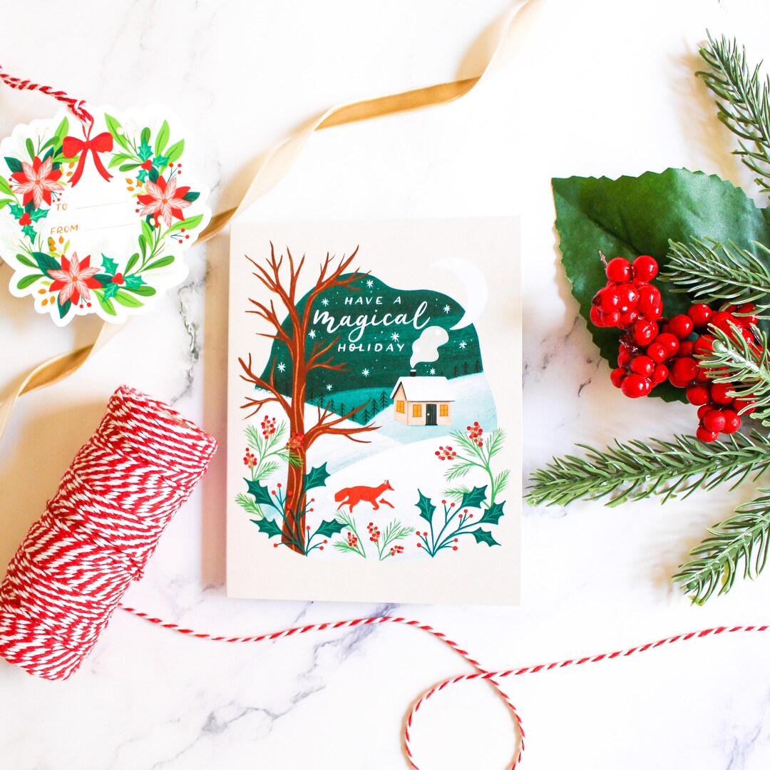 Magical Holiday Card | Christmas Card | Winter | Cozy Cabin | Holiday ...