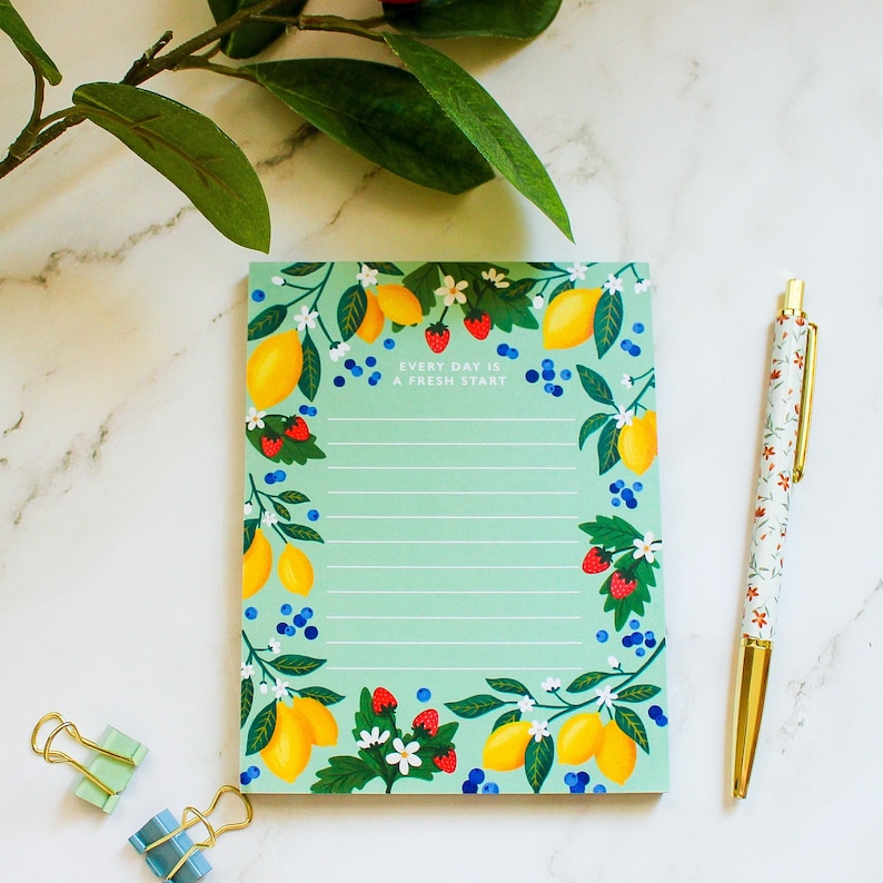 Lemon Notepad | Strawberry | Fruit | Memo Pad | Notepad | Stationery ...