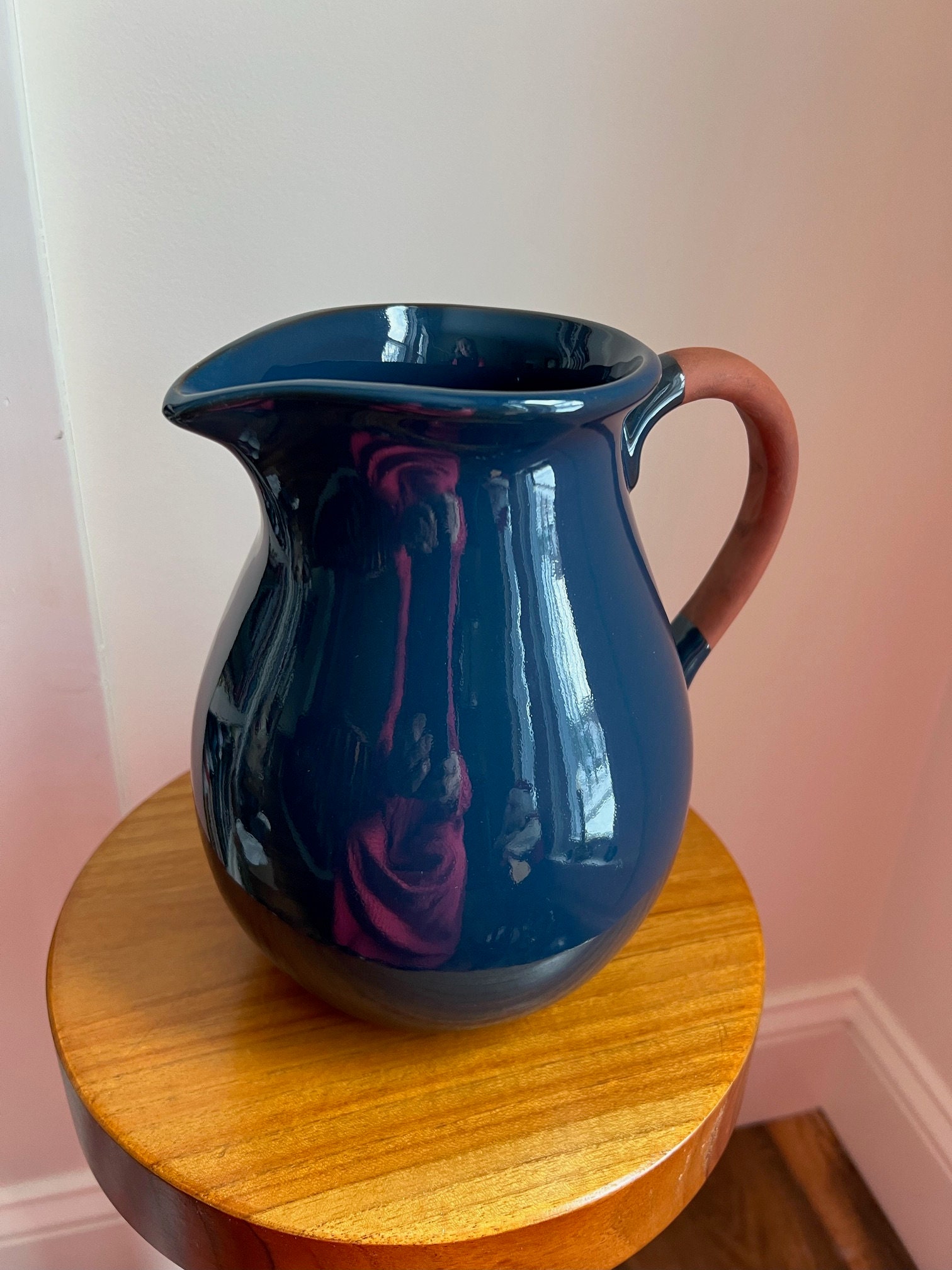 Farmhouse Country Style Glazed Terracotta Water/wine Pitcher Made in ...