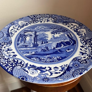 Vintage SPODE Blue Italian Pattern Cake Stand ~ SPODE Round Tazza for ...