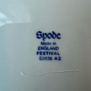 Rare Vintage SPODE Festival Blue With White Edge 10.25 Inch Dinner ...