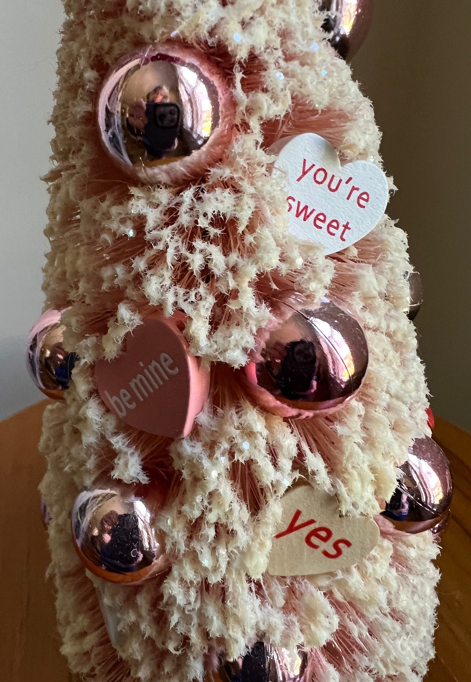 Pink Love Tree Bottle Brush Tree With LOVE Messages thank You Gift ...