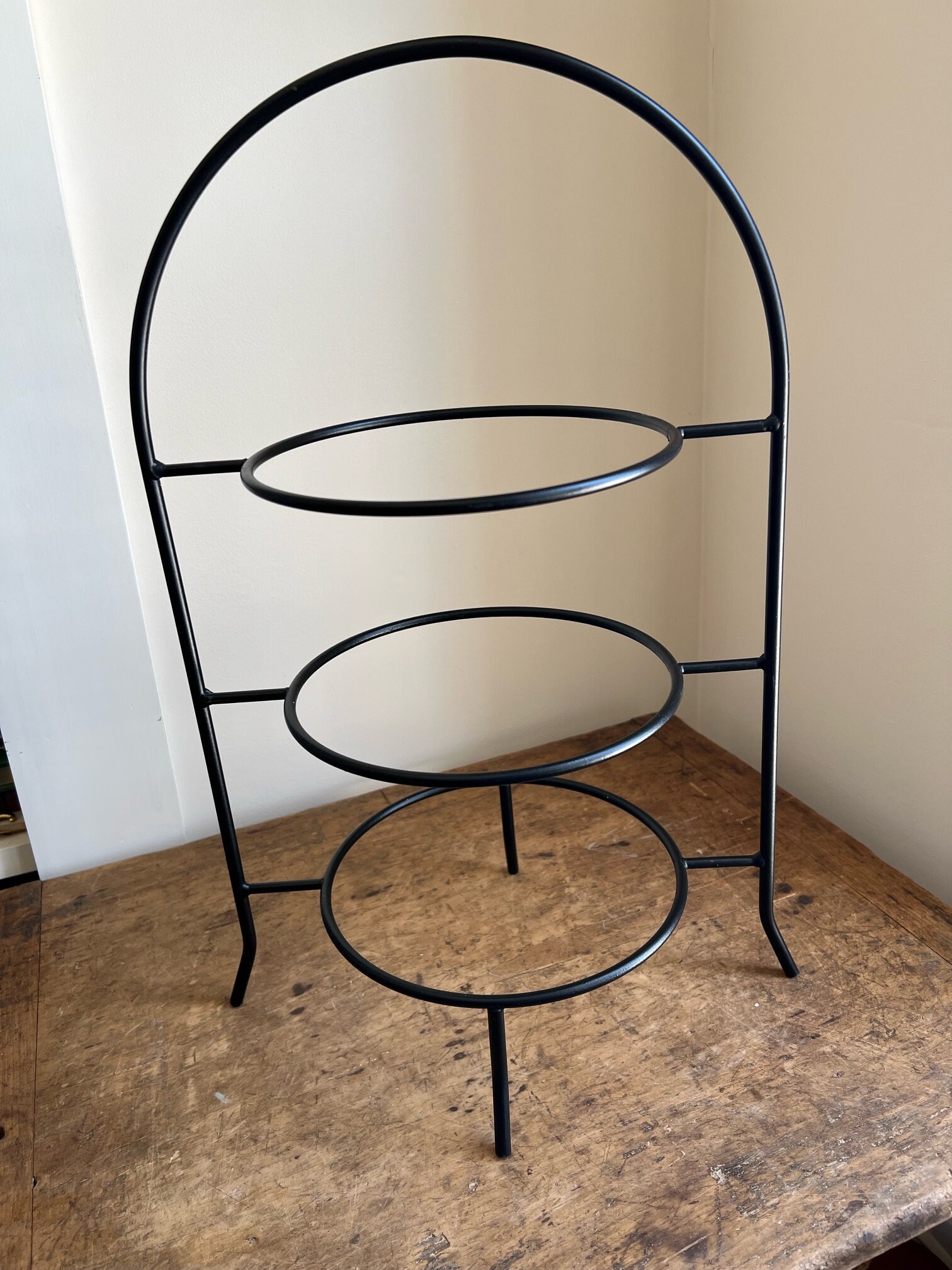 Vintage 3-tier Plate/pie Stand Metal Plate Holder Iron Pie Cooling Rack ...