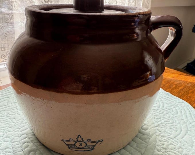 Vintage BOSTON DURKIN PARK 3-quart New England Stoneware Bean Pot With ...