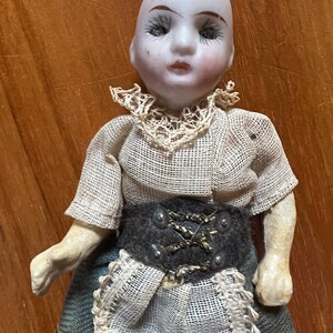 Very Rare 1800s German Mignonette Doll Collectible With Bisque Head ...