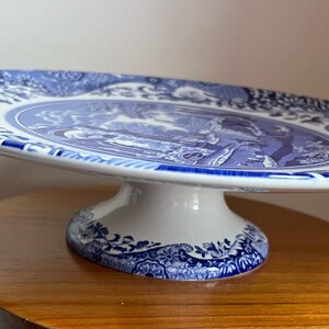 Vintage SPODE Blue Italian Pattern Cake Stand ~ SPODE Round Tazza for ...