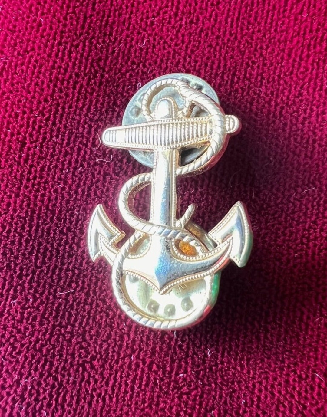 1940s WW2 US Navy ANCHOR Sweetheart Homefront 18K Gold Pin ~ Vintage ...