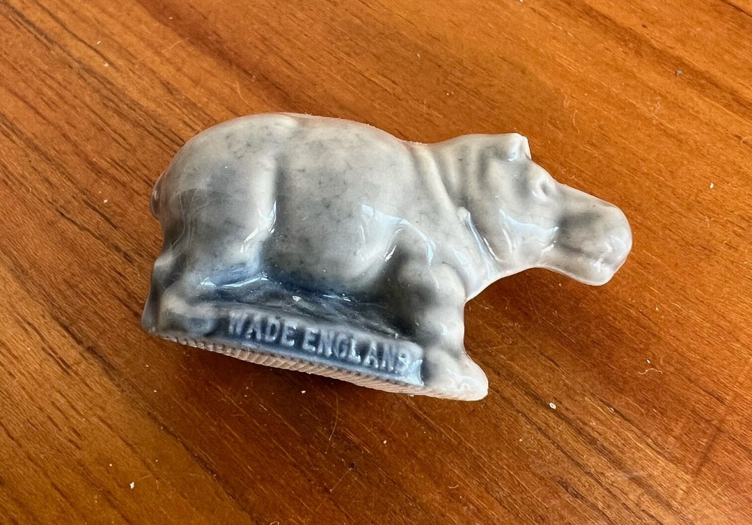 1970s WADE WHIMSY Miniature Hippo Figurine Made in England porcelain ...