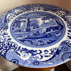 Vintage SPODE Blue Italian Pattern Cake Stand ~ SPODE Round Tazza for ...