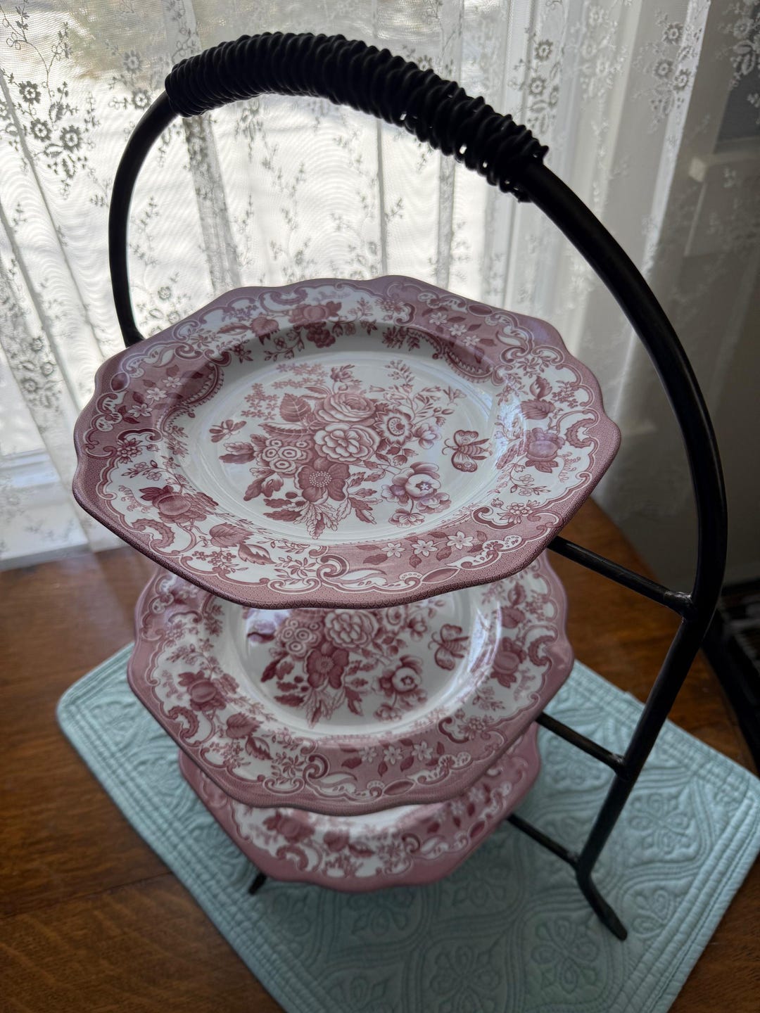 Vintage 3-tier Plate/pie Stand ~ Metal Plate Holder ~ Iron Pie Cooling ...