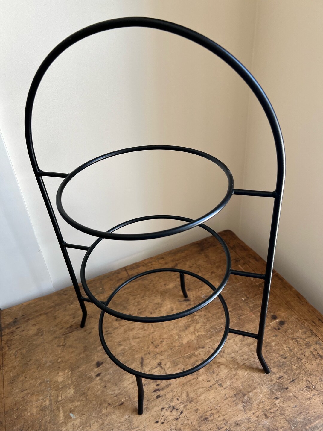 Vintage 3-tier Plate/pie Stand Metal Plate Holder Iron Pie Cooling Rack ...