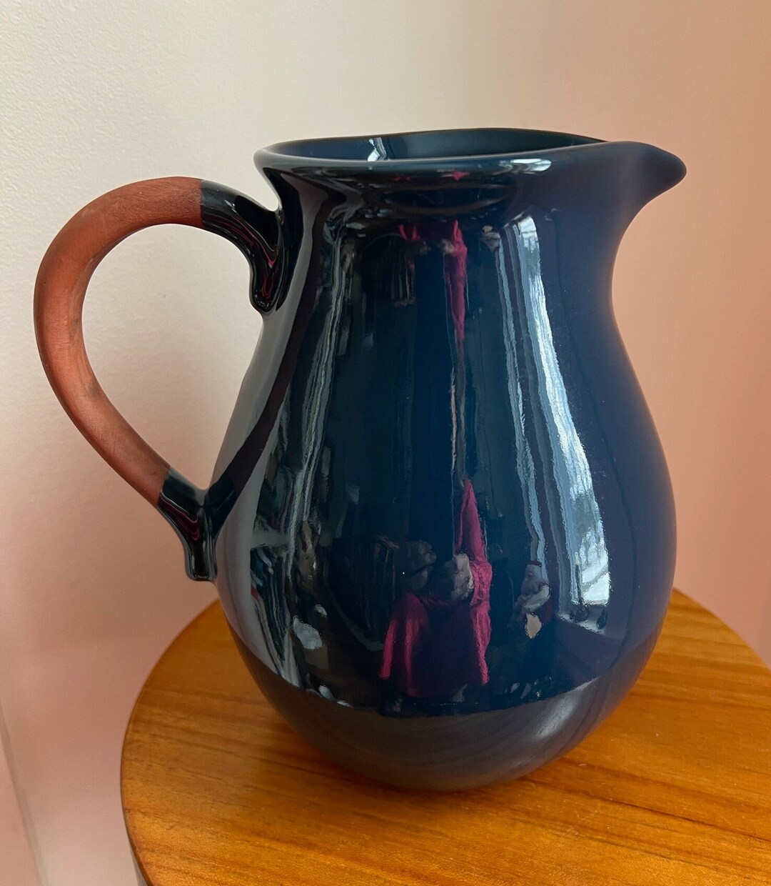 Farmhouse Country Style Glazed Terracotta Water/wine Pitcher Made in ...