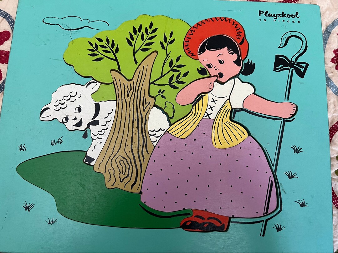 1950s LITTLE BO PEEP Wood Frame Tray Puzzle Made by - Etsy
