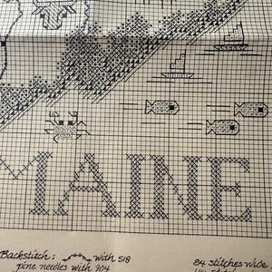 Map of Maine Counted Cross Stitch Pattern by Susan Hillis Designs ...