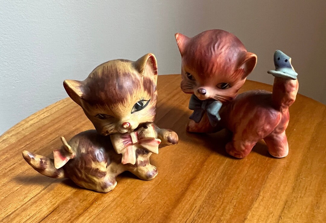 1940s Pair of LEFTON Kittens With Butterflies and Bows (#150) ~ Made in ...