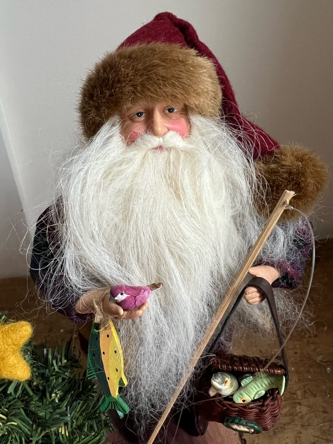 Hooked on Fishing Olde World Father Christmas Vintage Santa Collectible ...
