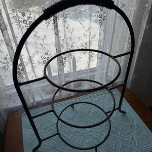 Vintage 3-tier Plate/pie Stand ~ Metal Plate Holder ~ Iron Pie Cooling ...