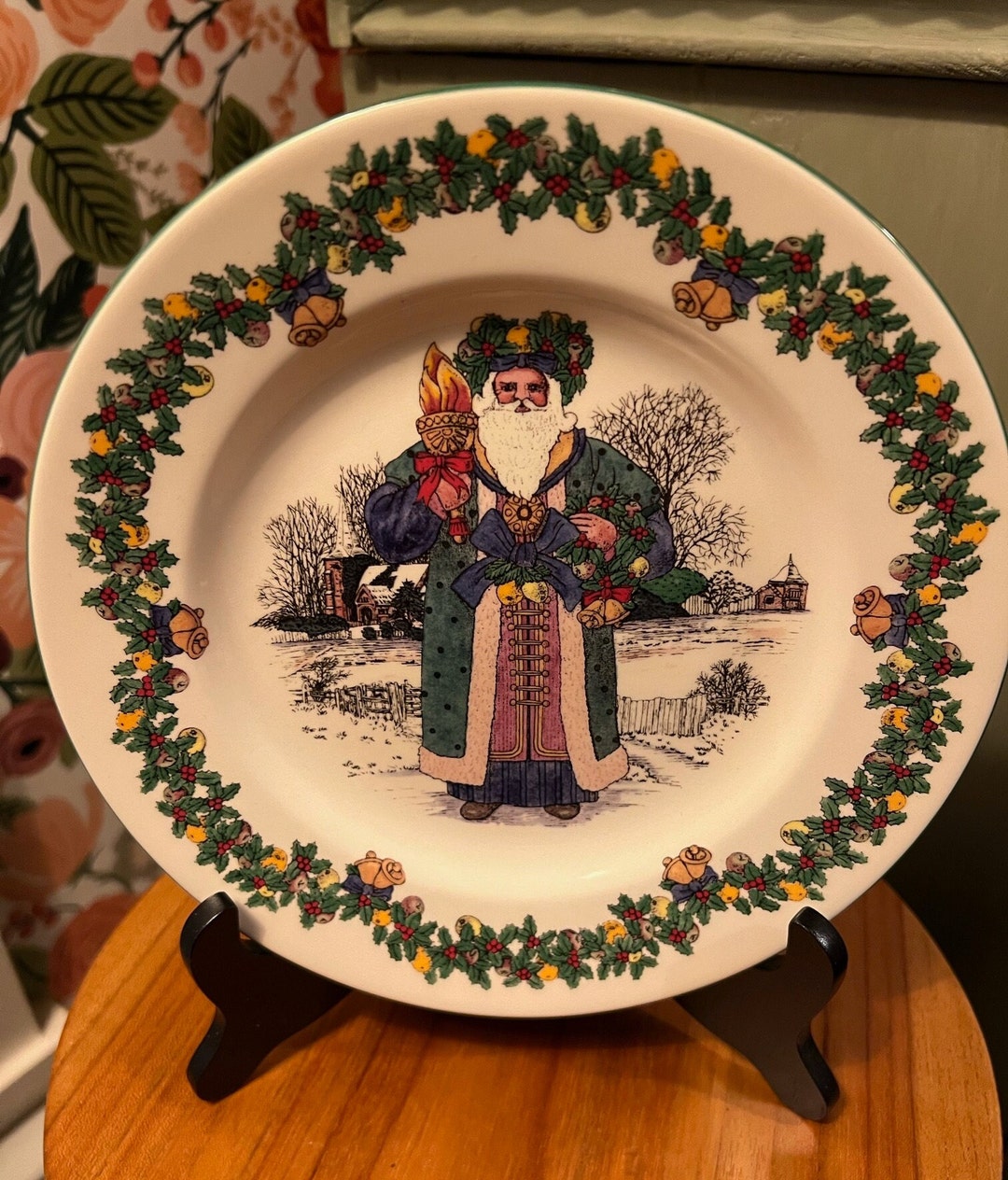 Vintage SPODE Christmas Tree Holiday Salad Plate ~ Made in England ...