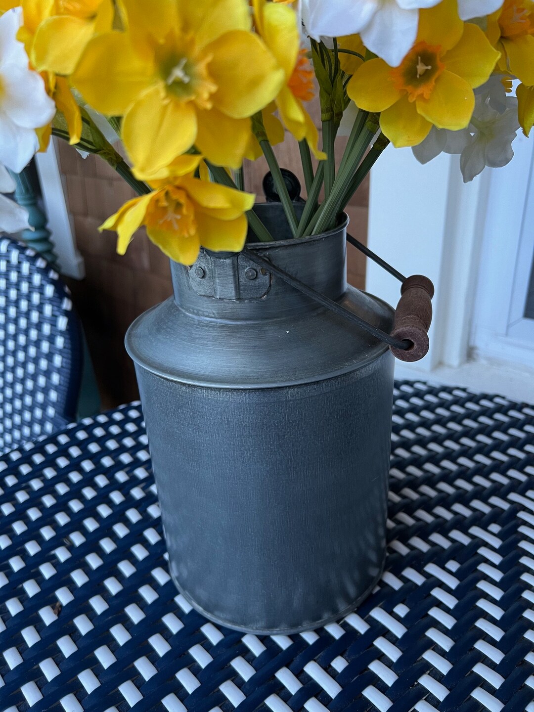 POTTERY BARN Galvanized Metal Decorative Container Perfect for Flowers ...